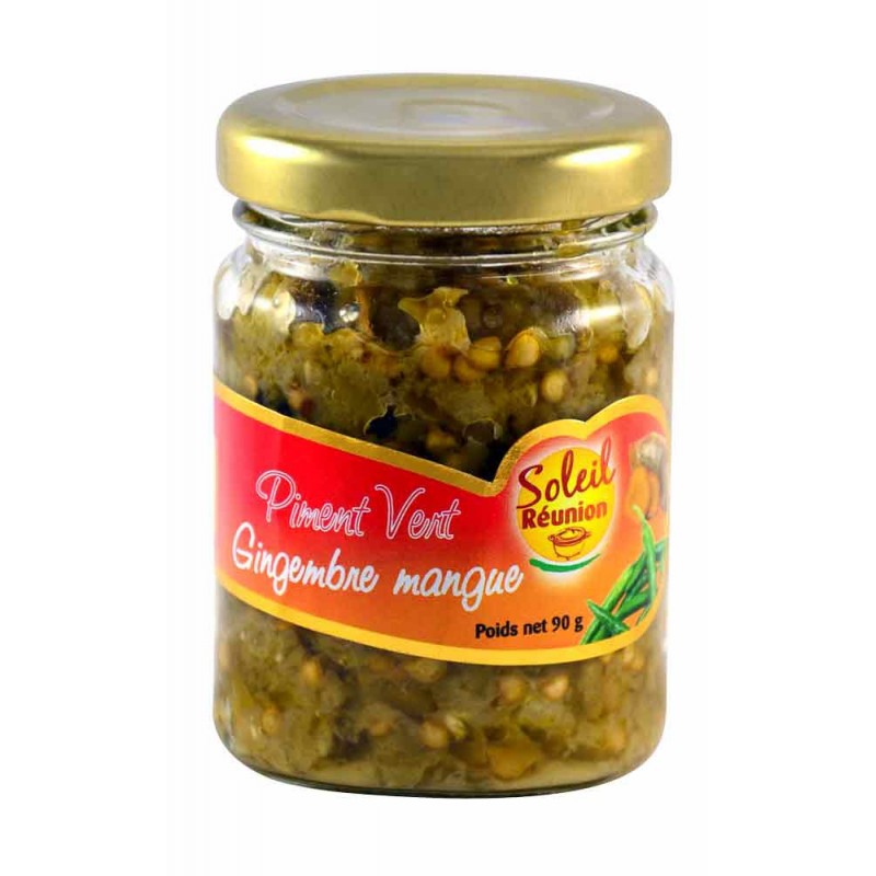 Pâte de piment vert gingembre mangue Soleil Réunion Pâte de piment vert gingembre mangue Soleil Réunion